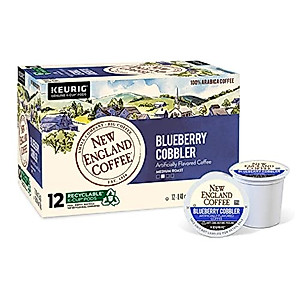 New England Coffee Blueberry Cobbler, Medium Roast Single Serve K-Cup Pods, 12 ct. Box (Pack of 1)