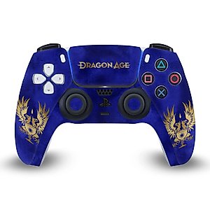 Head Case Designs Officially Licensed EA Bioware Dragon Age Grey Wardens Gold Heraldry Vinyl Faceplate Sticker Gaming Skin Decal Cover Compatible With Sony PlayStation 5 PS5 DualSense Controller