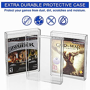 CaSZLUTION Clear Acrylic Video Game Box Protector Case for PS3, PS4, PS5, and Xbox one Game Case, 3mm Thick Dustproof Wall Storage Holder Game Protective Display Case (Pack of 1)