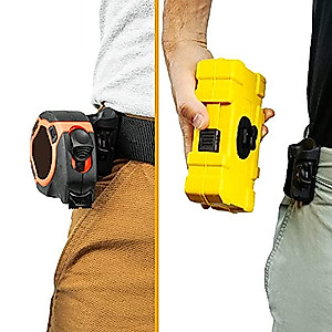 Spider Tool Holster - Tape Measure Set - 1 Tool Holster + 1 Adhesive Tool Tab - Self Locking, Quick Draw Universal Tool Holder for Conveneintly Accessing a Tape Measure, Bit Box, Bottle and More!