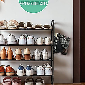 Diversified Hanging Metal Basket 2 PACK, Over Cabinet Door Organizer, Adjustable Height, with Hair Blow Dryer Hook & Cups Holder, Bathroom Kitchen Vanity Closet Office Garage Storage Organization