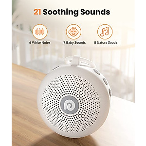 Dreamegg White Noise Machine - Portable Sound Machine for Baby Adult, Features Powerful Battery, 21 Soothing Sound, Noise Canceling for Office & Sleeping, Sound Therapy for Home, Travel, Registry Gift