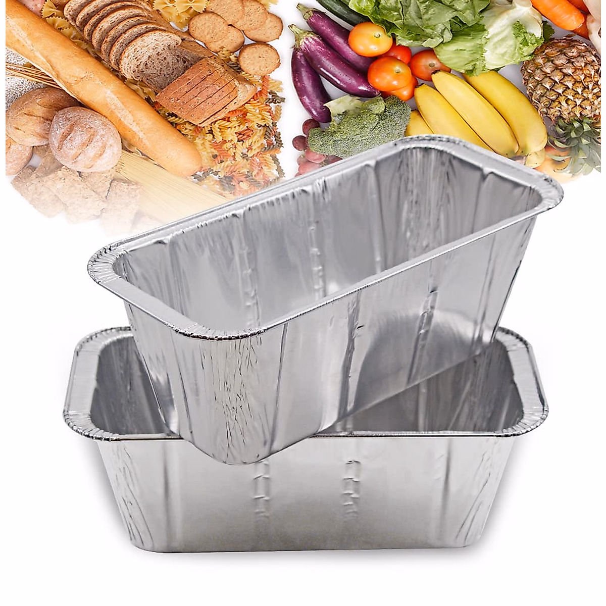 MESTAEK 30 Pack Drip Pans Compatible, 8" x 3.7" x 3" Griddle, Rear Grease Cup, Disposable Aluminum Foil for Baking, Cooking, Heating, Storing, Prepping Food