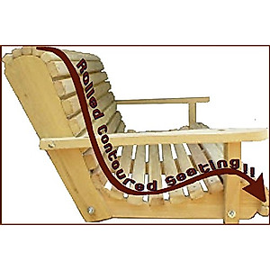 Ecommersify Inc 4 Feet Ft Made in The USA Cypress Lumber Roll Back Porch Swing with Rot-Resistant Cypress Eternal Wood. Stainless Steel Fasteners