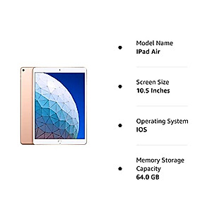 Apple iPad Air (10.5-inch, Wi-Fi + Cellular, 64GB) - Gold (Renewed)