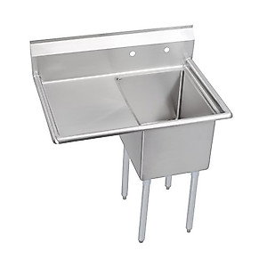 Elkay Dependabilt Stainless Steel 36-1/2" x 25-13/16" x 43-3/4" 16 Gauge One Compartment Sink w/ 18" Left Drainboard and Stainless Steel Legs