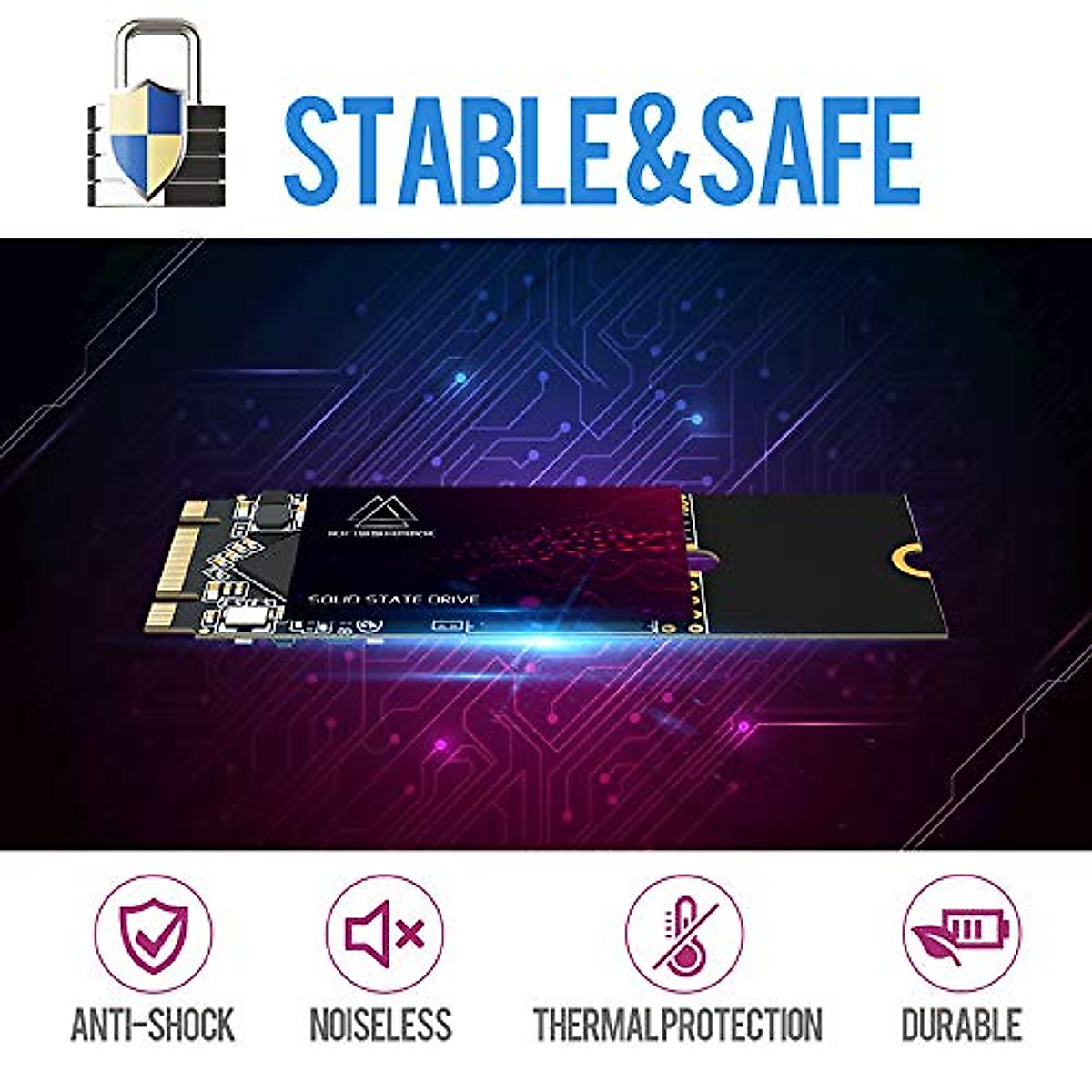 KingShark SSD M.2 2260 500GB Internal Solid State Drive High-Performance Hard Drive for Desktop Laptop SATA III 6Gb/s (500GB, 2260)