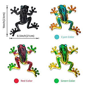 dreamskip Frog Decor, Outdoor Wall Art, Frog Gifts, Metal Frog Wall Decor for Fence, Garden, Patio, Yard, Outside (3 Pieces)