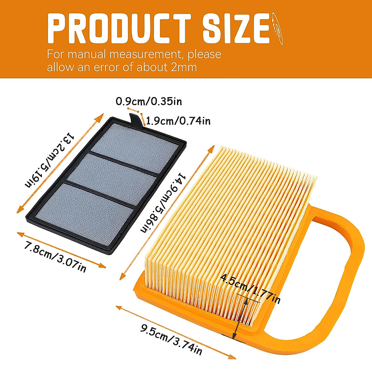 Air Filter + Pre Filter for Stihl TS410 TS420 TS 420 TS 410 TS410Z TS420Z TS480 TS500i Replace 4238 141 0300 Concrete Cut Off Saw