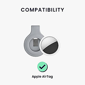 kwmobile Silicone Clip Compatible with Apple AirTag - Protective Silicone Clip for Tracker - Grey