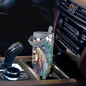 Unyopsa Horse Tumbler with Lid and Straw Stainless Steel Tumblers 30 Oz Insulated Horse Water Bottle Tie Dye Cup Mug with Handle Horse Gifts for Women Men Gift for Girls Horse Lovers