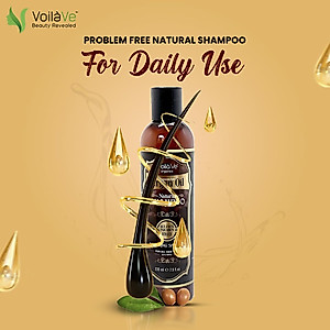 VoilaVe Moroccan Argan Oil Shampoo, Sulfate-Free Shampoo for Hair Growth, Hydrating & Repairing Shampoo for Dry, Damaged, Curly Hair & Scalp, Moisturizing Shampoo for Men & Women, All Hair Types - 8oz