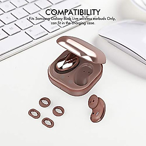 AhaStyle Galaxy Buds Live Ear Tips 6 Pairs Silicone Earbuds Wingtips Replacement Tips Accessories Compatible with Samsung Galaxy Buds Live (Brown)