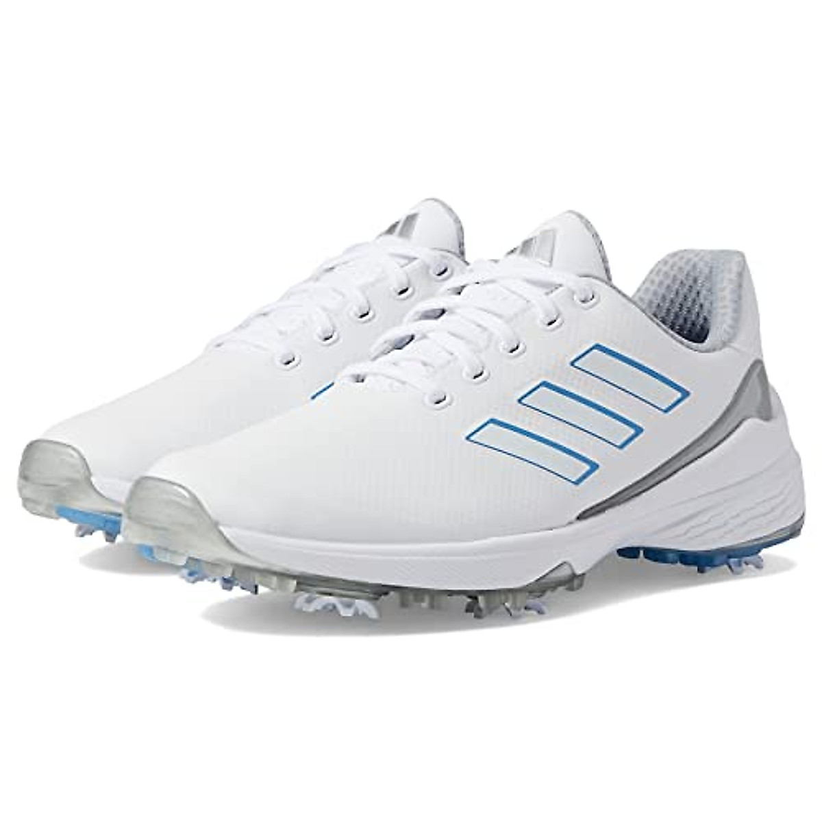 adidas Women's ZG23 Golf Shoes, Footwear White/Blue Fusion Metallic/Silver Metallic, 5.5