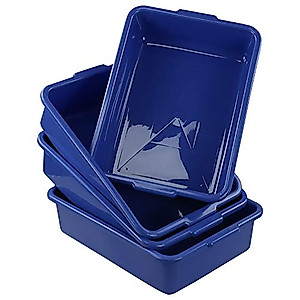 Hespama 13L Wash Tub Basin, Blue Utility Commercial Bus Box, 4 Packs