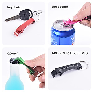 100pcs Personalized Bottle Opener Keychain Bulk, Custom Text/Logo/Photo
