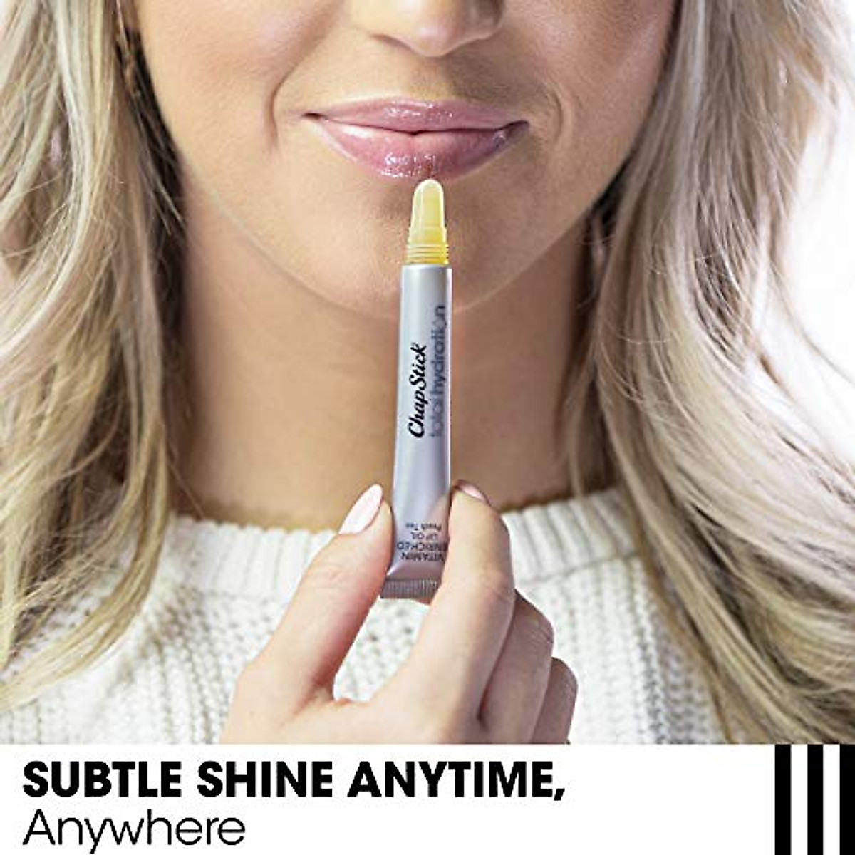 Chapstick Total Hydration Vitamin Enriched Lip Oil, Non Tinted, Vitamin c, vitamin E, Contains Omega 3 6 9, Peach Tea Flavor, 0.23 Fl Oz (Pack of 1)