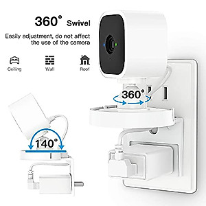 VOMENC 2 Pack Blink Mini Outlet Wall Mount, 360 Degree Swivel AC Outlet Wall Plug Mount Stand Holder Bracket - No Messy Wires or Wall Damage