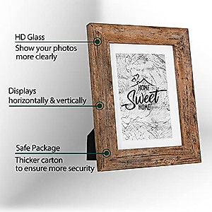 Califortree Rustic Brown 5x7 Picture Frame - Display Photos 4x6 with Mat or 5x7 Without Mat - HD Glass Inside, Horizontal and Vertical Display Frames for Wall and Tabletop - 1 Pack
