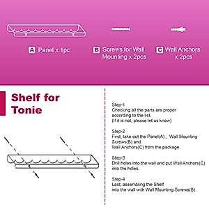 Taladad for Tonie Shelf,Tonies Storage for Creative Tonies Magnetic Wall Shelf (Metals, Longboard Shelf)