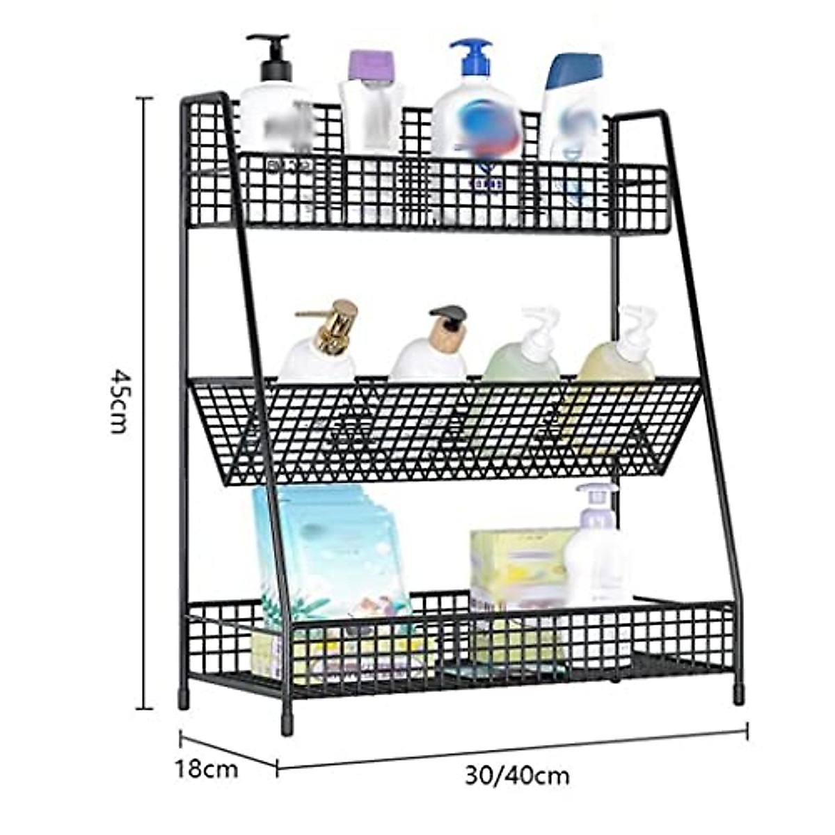 ZLXDP Floor-to-Ceiling Storage Box Bathroom Good Things Rack Bathroom Sink Cosmetics Desktop