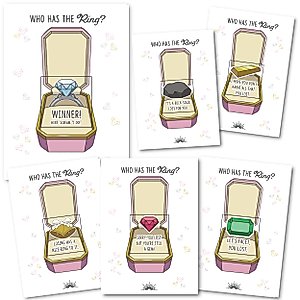COTIER BRAND Who Has The Ring Bridal Shower Scratch Off Game - Hilarious Losing Phrases on Ticket Cards - Easy to Play - Funny Wedding Shower or Fun Engagement Party Game Idea for 30 Guests