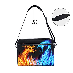 Abstract Fiery Dragon Print 13 13.3 14 Inch Laptop Shoulder Messenger Bag Case Sleeve Briefcase with Handle Strap for Men Women