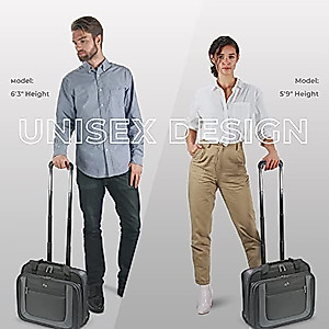 Solo New York Bryant Rolling Laptop Bag, Black/Grey, 14" x 16.8" x 5" (PT136)