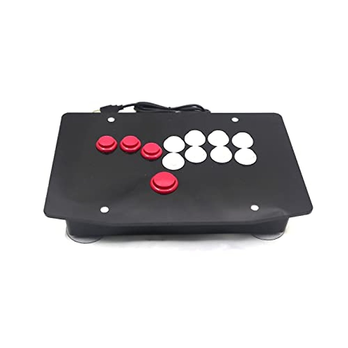 DIACCO J500B All Buttons Style Arcade Joystick Fight Stick Game Controller for PC USB (Color : Red and Black)