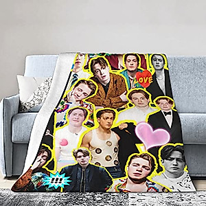 Blanket Kit Connor Soft and Comfortable Warm Fleece Blanket for Sofa,Office Bed car Camp Couch Cozy Plush Throw Blankets Beach Blankets