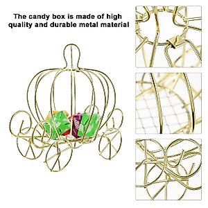 SEWACC Pumpkin Carriage Metal Candy Box Decorative Princess Carriage Candy Cart Candy Container Tabletop Decoration for Halloween Wedding Party