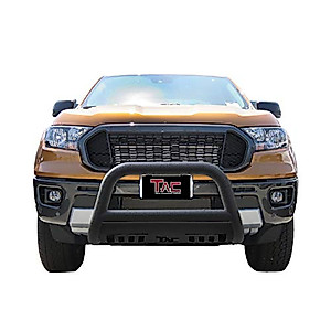 TAC Bull Bar Fits 2019-2023 Ford Ranger Truck Pickup 3” Texture Black Front Bumper Grille Guard Brush Guard Off Road Accessories