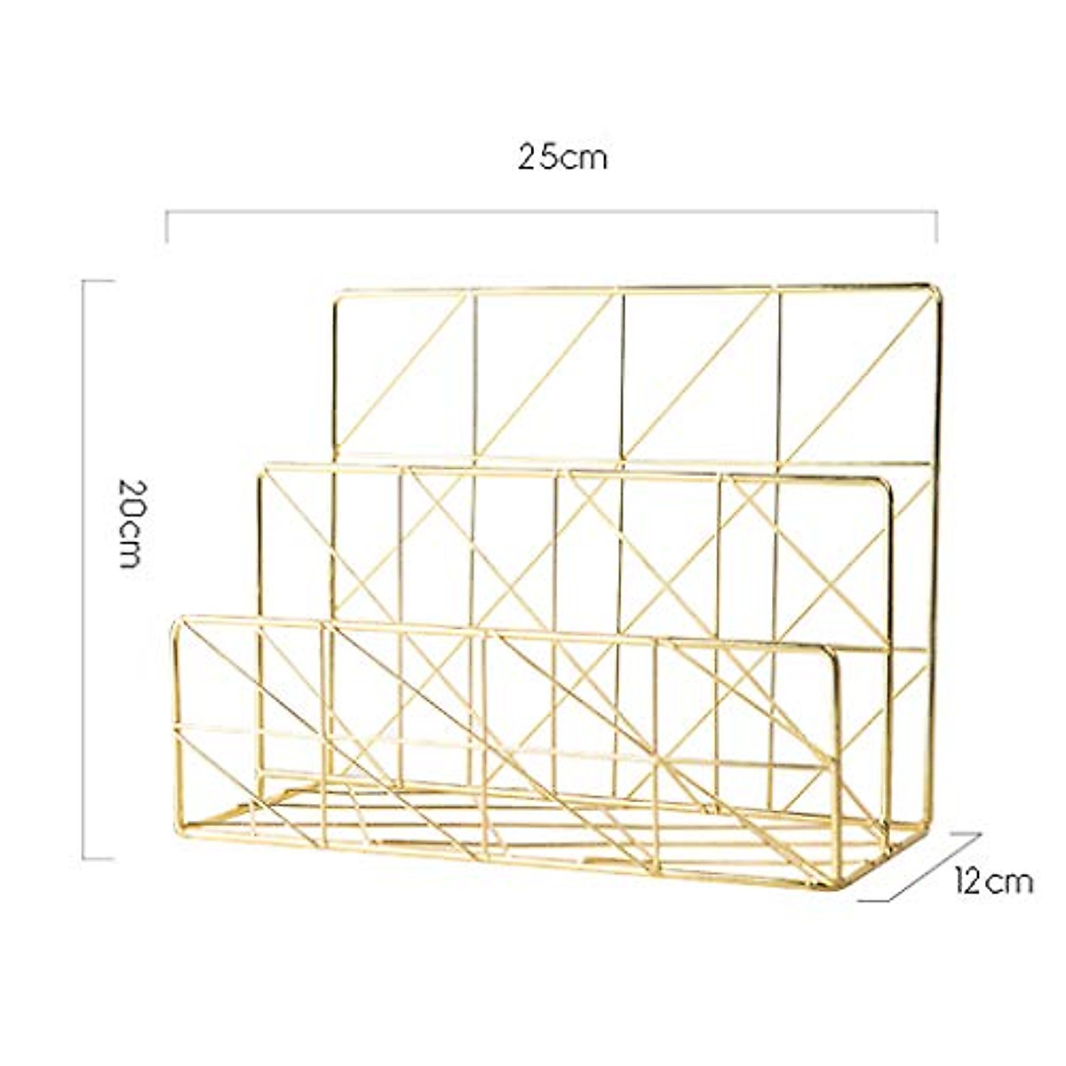 Magazine Rack Wall Wrought Iron Bookshelf Gold Shelf Living Room Creative Home Wall Magazine Storage Rack Best Gift (Color : Gold, Size : 251220cm)