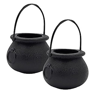 Chochkees Black Candy Cauldron Kettles, Party Decoration Supplies, St. Patrick's 3" Inches (6-Pack)