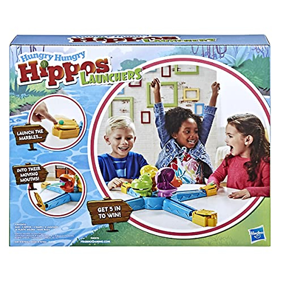 Hungry Hungry Hippos Launchers Game for Kids Ages 4 and Up, Electronic Pre-School Game for 2-4 Players