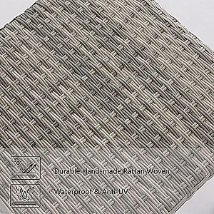 yoyomax, Turquoise 3 Pieces Furniture Clearance, PE Rattan Wicker Storage Shelf, Patio Sofa Chairs with Tempered Glass Table, Ideal for Garden-Porch, 3PCS-Bistro Set