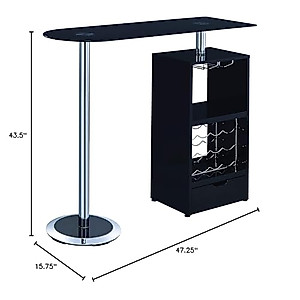 Coaster Furniture Bar Table W/Wine Storage Black 120451