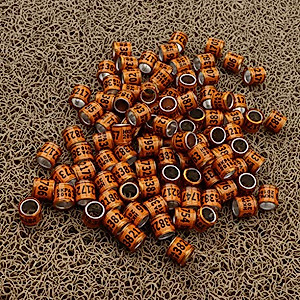 Gazechimp 100 Pcs Diameter 7mm Racing Pigeon Leg Ring Bird Parrot Leg Tag Band Clip - Yellow