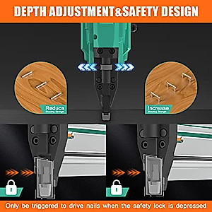 ENERTWIST 20V Cordless Brad Nailer 18 Gauge Nail Gun Battery Powered Including 2.0Ah Li-ion Battery 2 in 1 Cordless Nail/Staple Gun w/Lithium-Ion Battery for Upholstery, Carpentry,Woodworking