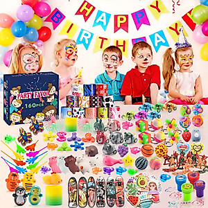 160 Pcs Party Favor Goodie Bags Stuffers for Kids, Prize Box Toys for Kids Classroom, Treasure Chest for Kids Prizes, Little Bulk Toys for Pinata Stuffers, Birthday Gift Fillers for Kids 4-8 8-12 3-5