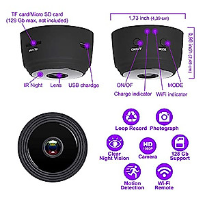 1080P HD Mini WiFi Security Camera,Indoor Surveillance Camera with Video Motion Detection,Remote Viewing for Security (M1)