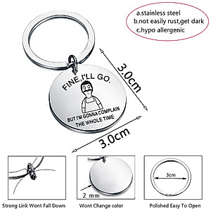 TGBJE Bob Belcher Gift Bob's Fans Gift I'll Go But I'm Gonna Complain The Whole Time Keychain Game Fans Gift Game Players Gifts (complain keychain)