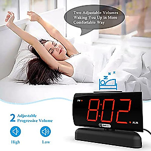 Alarm Clock Big Digits wiht Swivel Base,2 Levels Alarm Sound,2-Level Brightness Digital Clock for Bedrooms,Easy to Read, Bedside Alarm Clock,12H Format, 9 MIN Snooze,Outlet Powered, Battery Backup