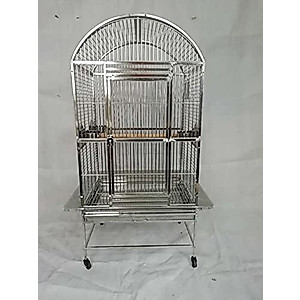 BMWPET SUS201 Stainless Steel DOMETOP Style Bird CAGE Parrot CAGE 28"X20"X60"
