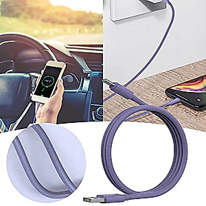 BGNTBUK Android Cord 1.8m Silicone Data Cable Mobile Phone Color Fast Charging Line Liquid Soft Plastic Flash Charging Cable Suitable for Tpye C Charging Port Type C Charging Cable 6ft Led