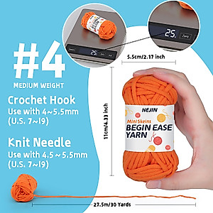 12PACK Yarn for Crocheting and Knitting - 360 Yards of Cotton Yarn for Crocheting and Knitting Mini Project; Worsted-Weight Medium #4; Cotton-Nylon Blend Yarn for Beginners Crochet Kit Making