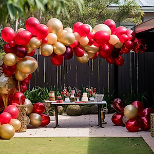 RUBFAC Red Balloons, 146 pcs Different Sizes Pack of 36 18 12 10 5 Inch for Balloon Garland or Balloon Arch as Graduation Wedding Birthday Baby Shower Anniversary Party Decorations