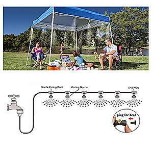 Bacdfesfed Misting Cooling System, Brass Mist Nozzles, Outdoor Patio Mist System, with 51ft Misting Tube for Patio Garden Greenhouse