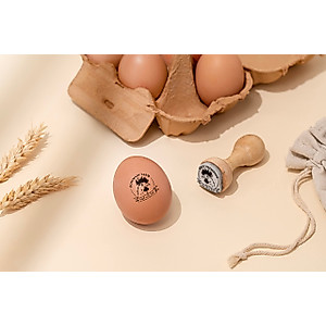 Stamp by Me | Egg Stamp | Chicken Egg Wooden Stamps | Personalized Rubber Stamper for Fresh Eggs | Custom Stamping | Egg Labels | Farm Stamp | Self Inking | Black Ink | Unique Designs| Mini Logo Stamp