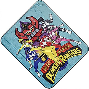 Power Rangers Mighty Morphin Throw Throw Blanket (Multicolor)